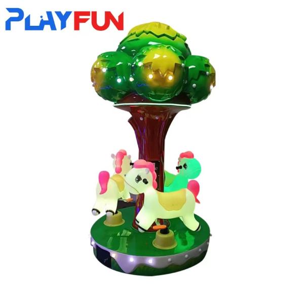 Quality Kids Indoor 3 Players Carousel Fiberglass Carousel Merry Go Round mini Tree for sale