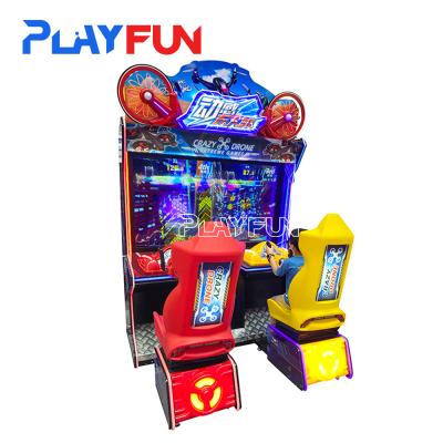 China Playfun 2 Players Video Arcade Racing Games Crazy Drone 55 Inch Screen Simulator Cars Driving Game Machine for sale