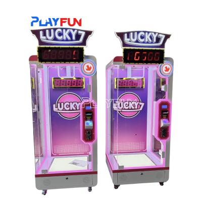 China Arcade Münze Betriebenes Spielautomaten Einkaufszentrum Lucky 7 Cut Preis Große Puppen Preis Schere Schneidemaschine zu verkaufen