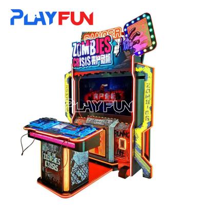 China Big Screen Indoor Coin Operated Zombie Crisis Gun Shooting Game Machine Simulator Arcade Shooting Game Machine for sale