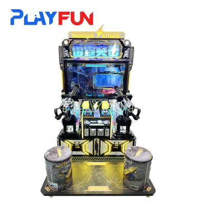 China Playfun Hot Sale Indoor Kids Arcade Coin Operated Game Machines 2 Players Thunder Attack Shooting Video Game Machine for sale