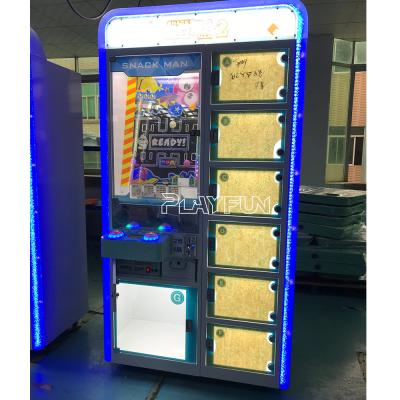 China Playfun New Design Snack Man Aracde Coin Operated Game 6 Gift Box Toy Present Vending Machine for Shopping Center for sale