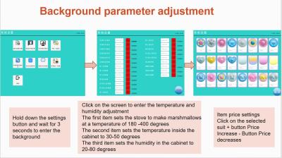 Cina PlayFun Custom Commercial Multi-Language Touch Screen facile da usare Automatica Fully Cotton Candy Vending Machine Robot in vendita