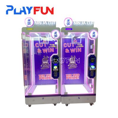 China Playfun Ninja Coin Operated Arcade Cutting Gift Scissor  Machine Cut & 2  Win Prize Machine Cut Arcades Games for sale