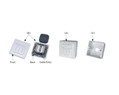 China Faceplate with dual STP cat.6 jack for sale