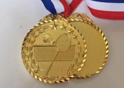 China Gold Plated Casting Metal Sports Medals Custom Zinc Alloy For Badminton Match for sale