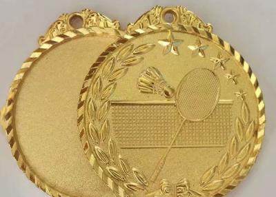 China Gold Plated Casting Metal Sports Medals Custom Zinc Alloy For Badminton Match for sale