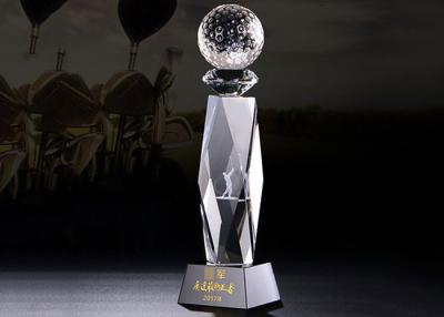 Cina Golf la tazza di cristallo del trofeo di evento con la figura interna OEM del golf del laser 3D disponibile in vendita