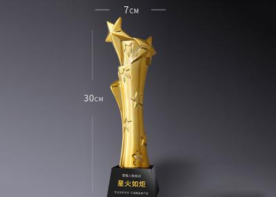 China Cylinder Shape Resin Trophy Cup With Crystal Base Custom Logo Accepted for sale