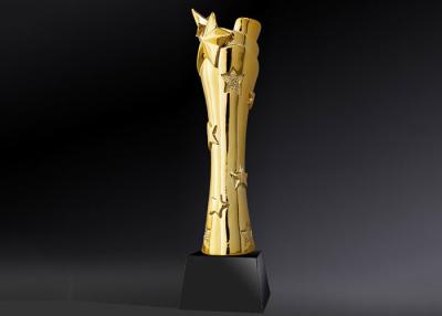 China Cylinder Shape Resin Trophy Cup With Crystal Base Custom Logo Accepted for sale