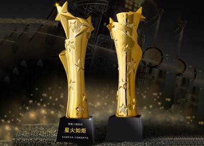 China Cylinder Shape Resin Trophy Cup With Crystal Base Custom Logo Accepted for sale