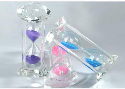 China Desktop Crystal Glass Material Hourglass 15 Or 30 Minutes Type Sand Clock for sale