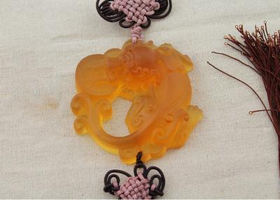 China Colored Glaze Home Decorations Crafts , Azure Stone Handmade Car Pendant for sale