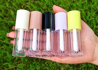 China 6ml Lip Gloss Tube with Brush pink White Transparent Lip Gloss Container Packaging for sale