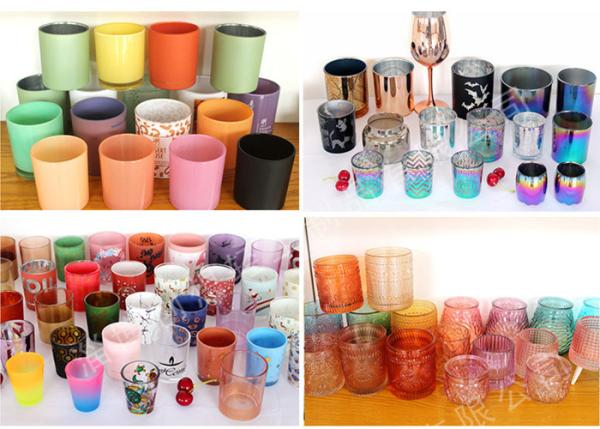 Quality Glossy Black Cylinder Glass Candle Vessel Glass Candle Jar with Flat Bottom for sale
