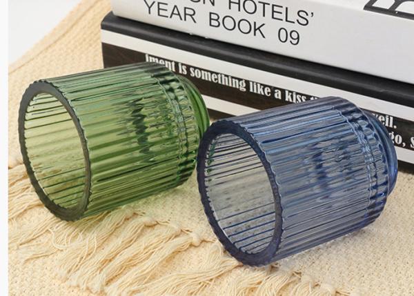 Quality Purple Blue Empty Customized Services Candle Glass Jar for Candles for sale