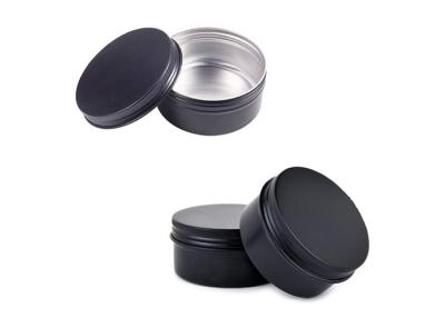 China 15ml 50ml 60ml 100ml 150ml Round Empty Tin Can Black Tin Screw Lid Black Aluminum Jar for sale