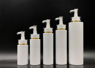 China 100 ml 150 ml 200 ml 250 ml 300 ml 350 ml 400 ml 500 ml Botella de bomba blanca con tapa de línea de oro plata en venta
