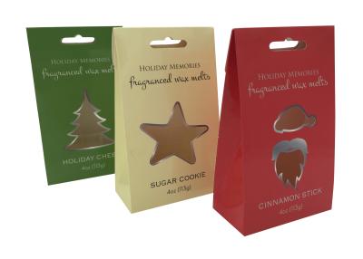 China Christmas Present Window Gift Boxes Red Cardboard Box With Handle for sale