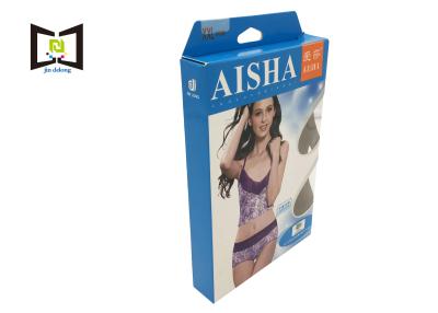 China Clear Window Glossy Finish Fold Flat Boxes / Women Underwear Packaging Boxes for sale