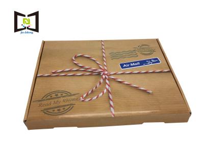 China Mailing Flat Custom Corrugated Boxes , Glossy Lamination Foldable Shipping Box Wood Color for sale