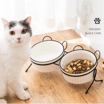 Cina L'animale domestico su ordinazione ceramico su ordinazione lancia forma arrotondata degli alimentatori con lo scaffale in vendita