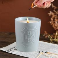 China Matte Embossed Ceramic Candle Jar 8oz 10oz with Wooden Lid Wholesale Custom Colors for sale