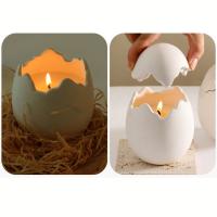 China Egg Shape Ceramic Candle Container 100ml with Lid for Home Decoration and Gift for sale