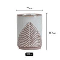 China Scented Cylinder Ceramic Candle Jar 4x6 Inch Vintage Tile Pattern Printed Empty Vessel for sale
