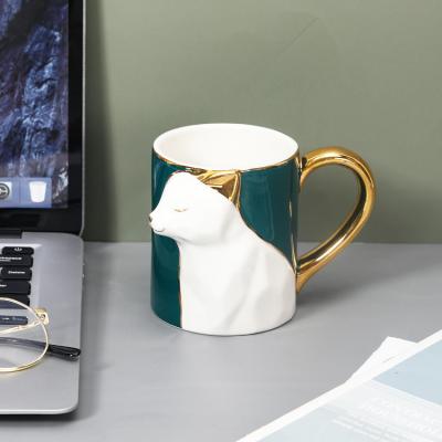 Cina Tazze di caffè ceramiche fatte a mano con capacità del modello 400ml del fronte di Fox in vendita