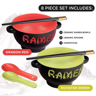 Cina Ciotola ceramica stampata su ordinazione di ramen messa per forma rotonda della tagliatella della minestra in vendita