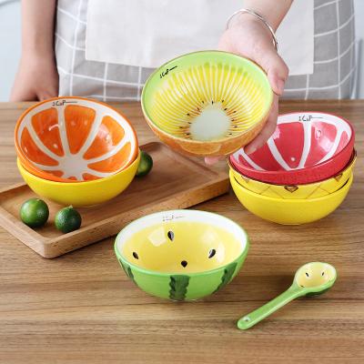 Cina Ciotola ceramica bollente dipinta a mano creativa, ciotole del gelato della porcellana del modello dell'anguria in vendita