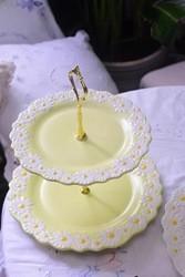 Cina Daisy Underglaze Ceramic Dessert Plates, insieme di cena ceramico di faenza per l'alimento dell'insalata in vendita