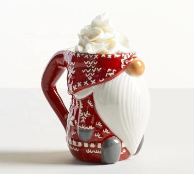 Cina le tazze ceramiche del latte di 12oz 350ml passano il sollievo di verniciatura 3D per il Natale festivo in vendita