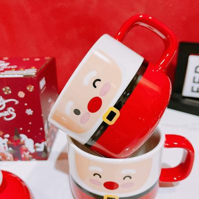 Cina Il regalo ceramico lucido sveglio di anniversario aggredisce Santa Shape For Christmas Festival in vendita