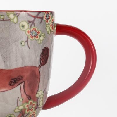 Cina Dipinto a mano puro del regalo del fumetto delle tazze da caffè ceramiche sveglie promozionali del barboncino in vendita