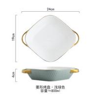 China Salad Lasagna Rectangular Ceramic Baking Dish With Handle Multifunctional for sale