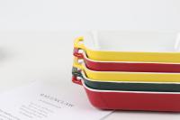 China Color Glaze Ceramic Baking Tray 8.5 Inch Non Stick Rectangle Baking Pan for sale