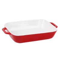 China Color Glaze Ceramic Baking Tray 8.5 Inch Non Stick Rectangle Baking Pan for sale