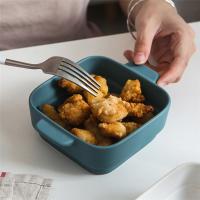 China Customized Small Square Ceramic Baking Dish 10cm for Home Restaurant Oven Use for sale