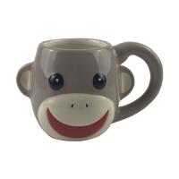 China Custom 3D Monkey Shape Ceramic Coffee Mug Tea Cup 350ml for sale