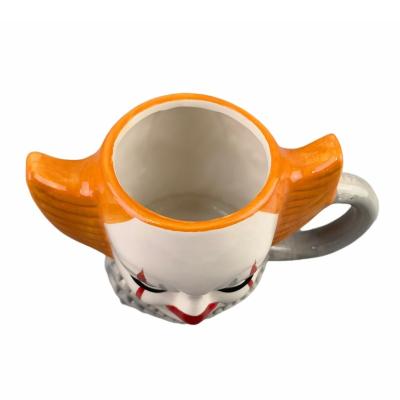 Cina Halloween Exclusive Gift 3D Clown Mug Hood Escape Room Movie Peripheral Water Cup in vendita