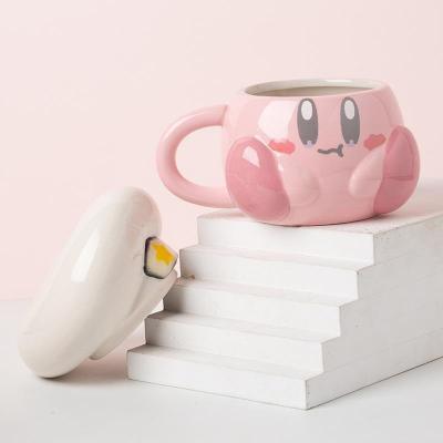 Cina Kawaii Pink Cartoon Ceramic Coffee Cup With Lid Chef Star Mugs Anime Toy in vendita