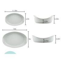 China Hanford Ceramic Oven Bowl Set 2 Piece Oval Baking Dish Heat Resistant 500ml for sale