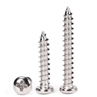 China Wholesale of PA nickel-plated cross round head self-tapping screws, pan head self-tapping screws, precision screws for toys, complete range of m3, m4, m5 screws for sale