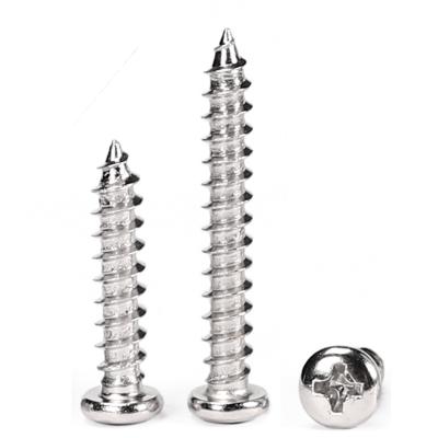 China 304 stainless steel self tapping screw PA round head cross groove self tapping screw pan head screw wood screw M4/M5/M6 for sale