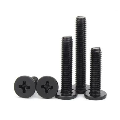 China CM plated black cross flat head screw, flat head screw, thin head computer screw wholesale M2/M3/M4/M6 for sale