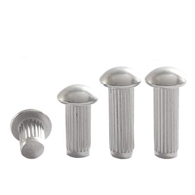 China 304 stainless steel round head straight grain sign knurled solid rivet, self-piercing rivet, driving rivet wholesale M3/M3.5/M4/M5 for sale