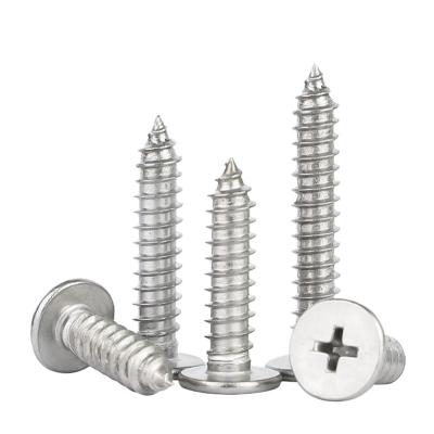 China 304 stainless steel flat head self-tapping screws CA ultra-thin cross large flat head self-tapping screws M2M3M4M5 for sale