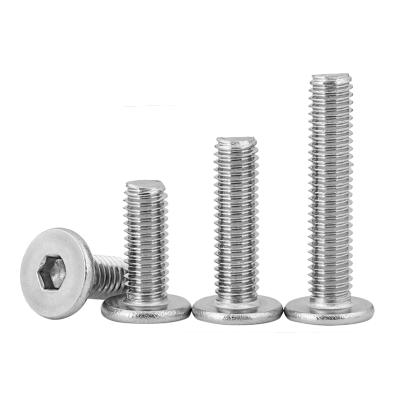 China 304 stainless steel CM large flat head hexagonal socket screw, flat head, ultra-thin head, machine screw, wholesale, M4M5/M6M8 for sale